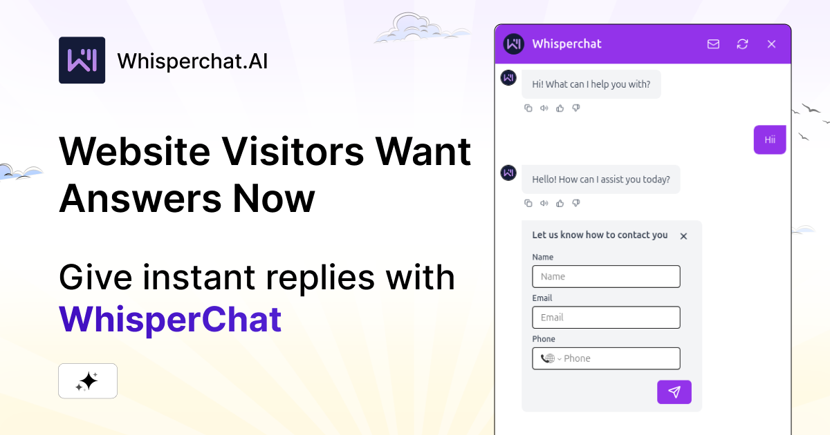 Whisperchat.ai | An AI support bot for your website
